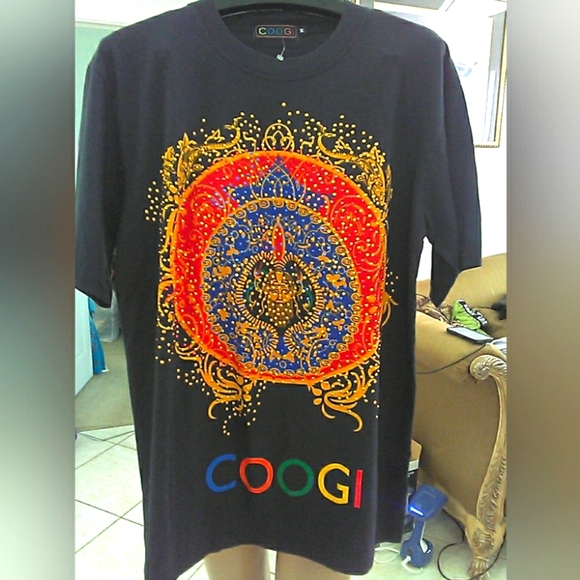COOGI | Shirts | Bnwt Coogi Black Tshirt W Vibrant Mandala Design Coogi ...
